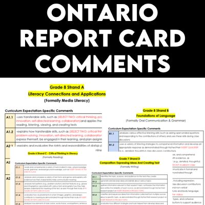 Ontario Report Card Comments – 2 Peas and a Dog
