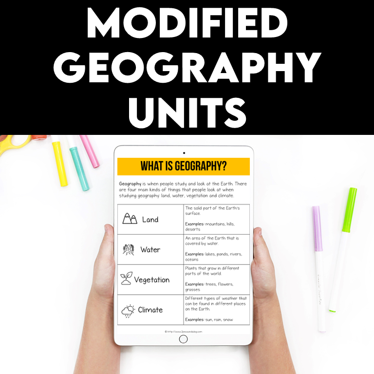 Modified Geography Units – 2 Peas and a Dog