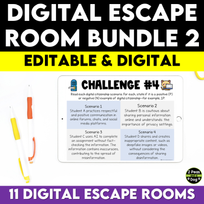 Full Year Digital Escape Room Bundle 2 – 2 Peas and a Dog