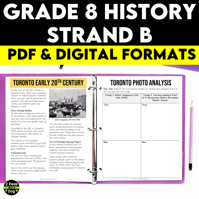 Grade 8 History Canada A Changing Society 1890-1914 Strand B – 2 Peas ...