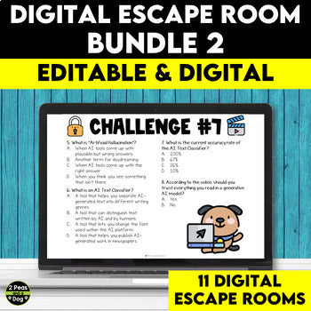 Full Year Digital Escape Room Bundle 2 – 2 Peas and a Dog