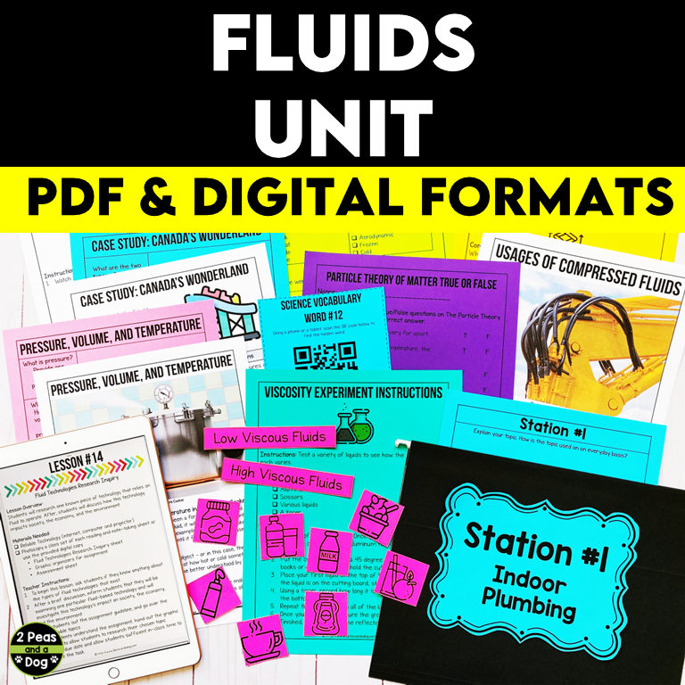 Grade 8 Science Fluids Unit – 2 Peas and a Dog