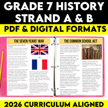 Grade 7 History Bundle New France, British North America, and Conflict ...